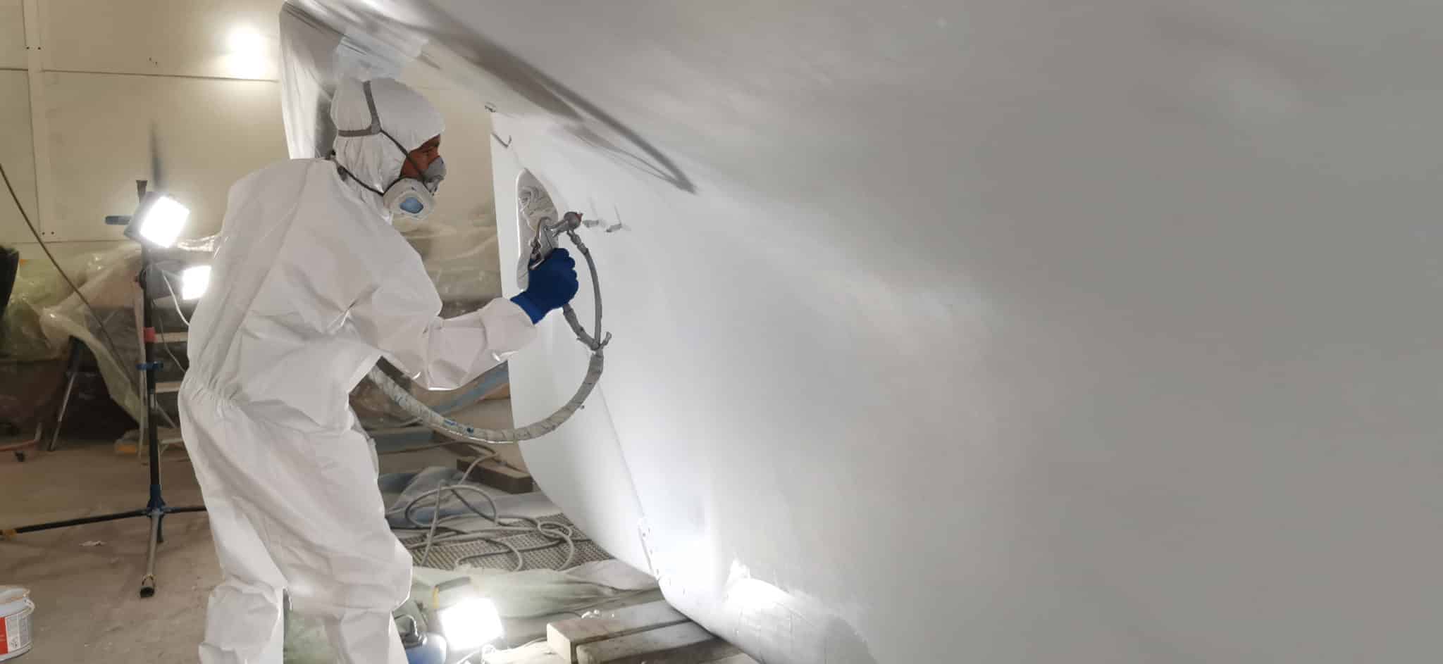 Applying epoxy in winter is hot! - Nautix Marine Paints